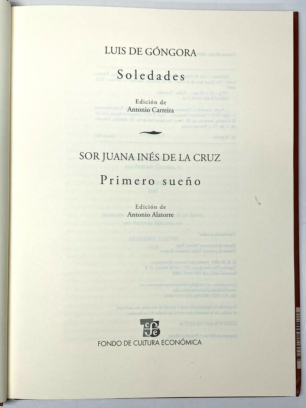 Soledades Primero Sueno by Luis De Góngora Y Argote, 2009 Hardcover ...