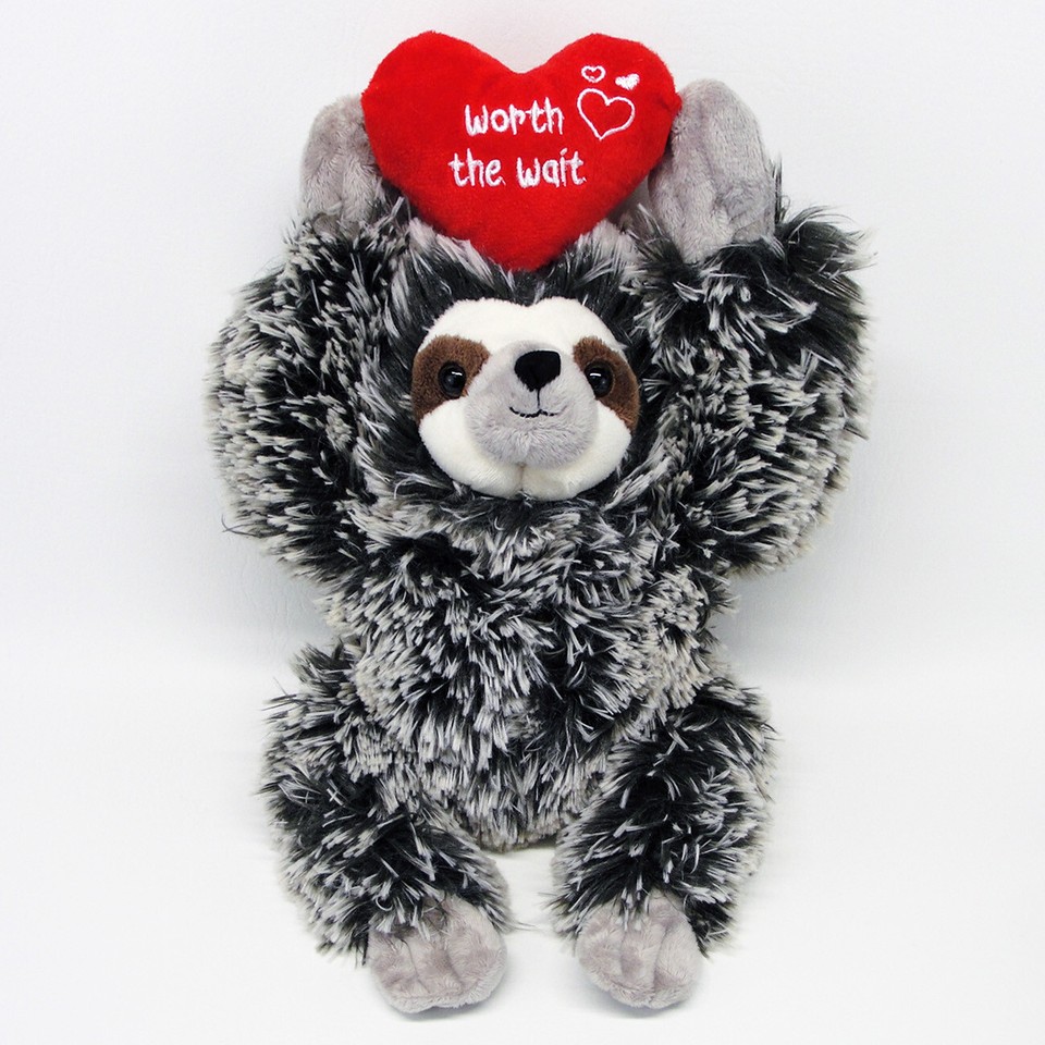 Petting Zoo Valentine Sloth Plush Worth The Wait Heart Patience True ...