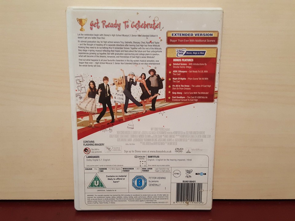 High School Musical 3 Senior Year - Extended Edition - DVD - (J72) | eBay