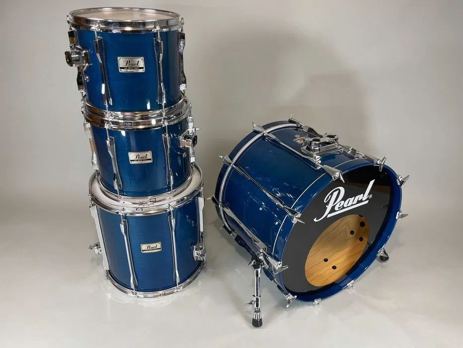 Pearl BLX 22"/12"/13"/16" Sheer Blue Lacquer - Perkusja Vintage 80s ...