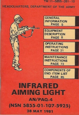 Historical book Infrared Aiming Light, AN/PAQ-4, Operator | eBay