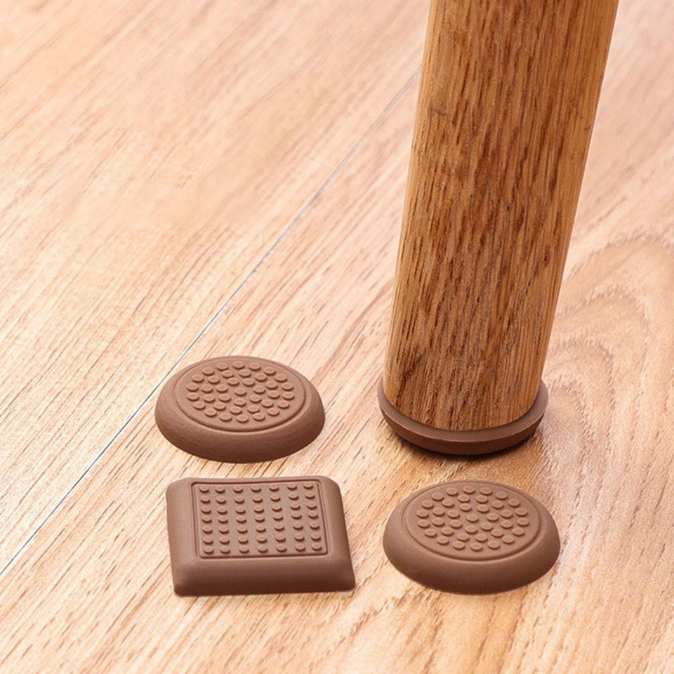 8 Pcs Brown Silicone Chair Leg Caps Furniture Feet Cover Pads | eBay ...