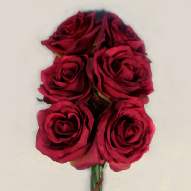 6 Open Roses Wedding Rose Silk Flower #00243763 Choose Color | eBay