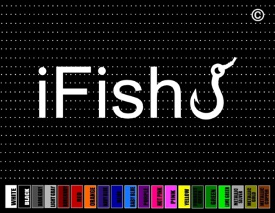 i Fish Hook Fishing Car Sticker Window Vinyl Decal Redneck Hunting Duck ...