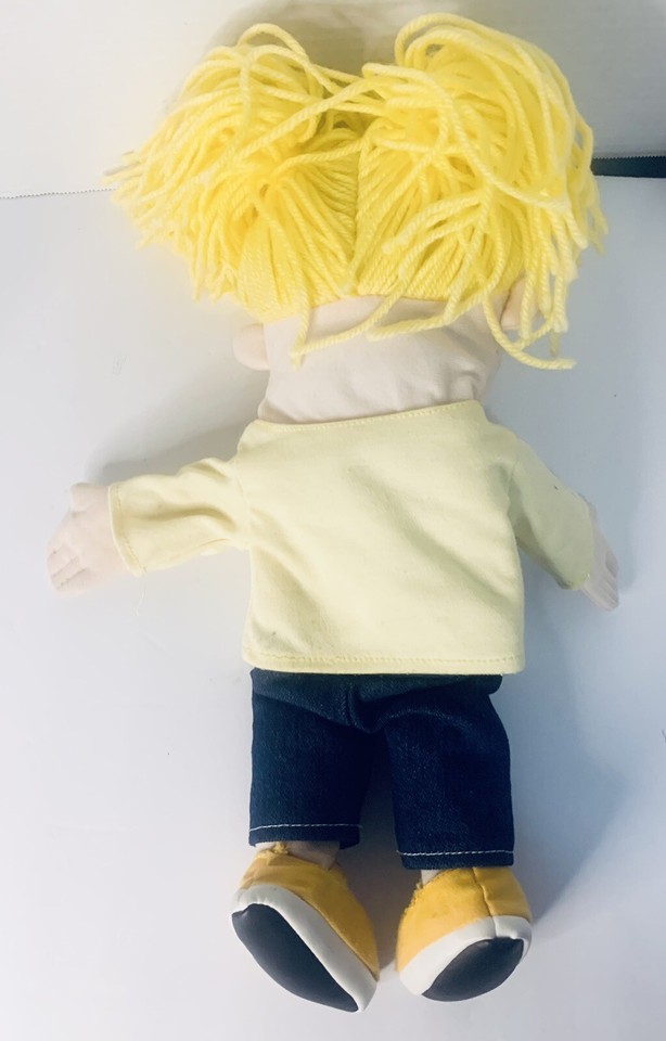 14" Katie Girl Hand Sillly Puppet Flower Shirt Blonde Hair Jeans Blue ...