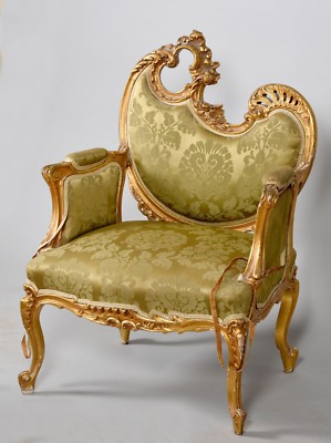 Antique Louis XV Rococo Italianate Asymmetrical Gilt Chair Neo Baroque ...