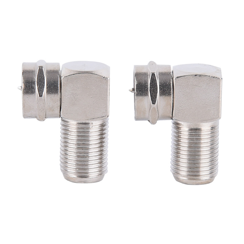 2pcs 90° Right angle RF male RF female TV aerial coax cable adapter ...