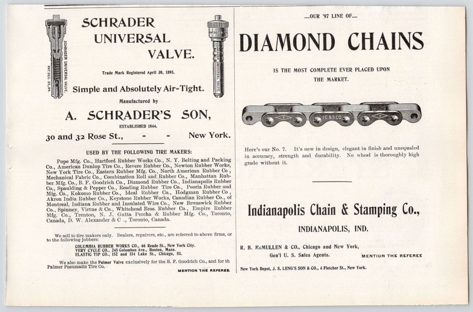 1896 Print Ad Diamond Bicycle Chains Indianapolis Chain & Stamping Co ...