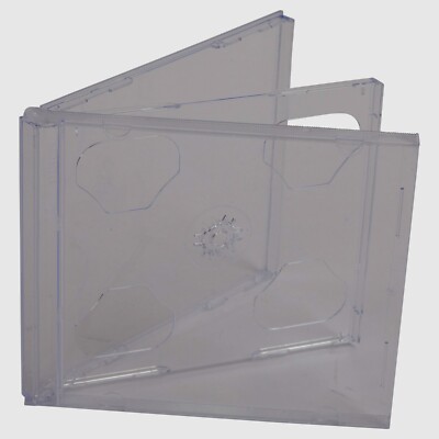 5 X Double CD Jewel Case Clear Tray- 10.4 mm Spine Plastic Cases for 2 ...