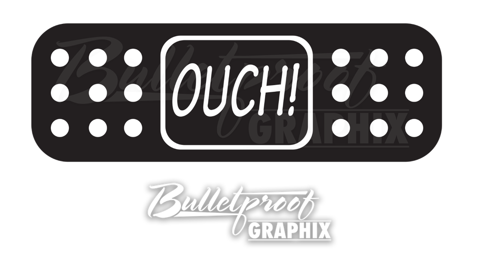 Car OUCH Band Aid Funny Vinyl Decal 4x4 Fatlace Stanced Slammed Lowered ...
