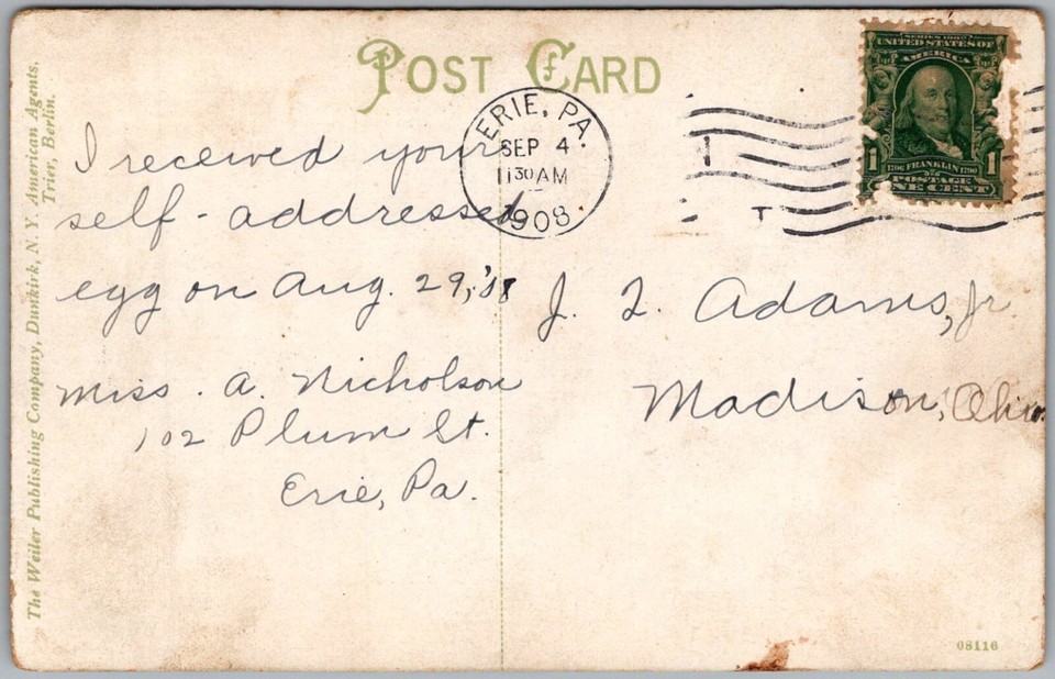 Postcard North Presbyterian Church & Old Land Office; Erie ...