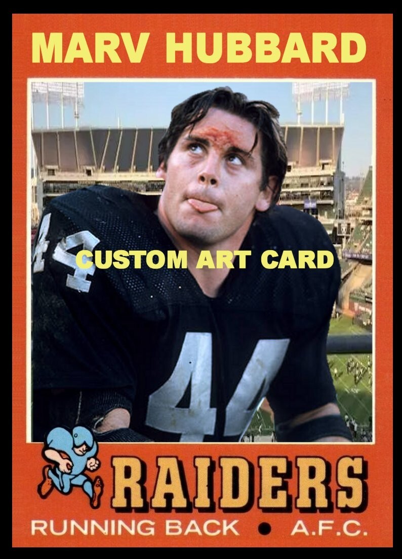 Marv Hubbard Oakland Raiders 1971 Custom Made Football Art Card | eBay