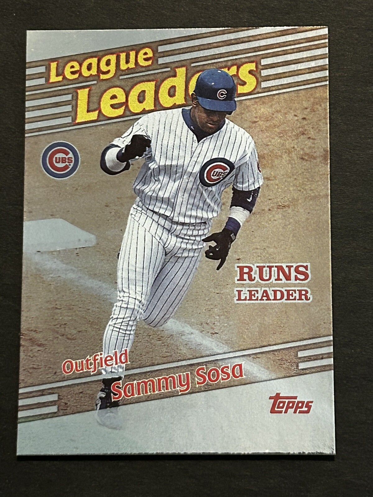 1998 Topps League Leaders SAMMY SOSA Baseball Card 229 Chicago Cubs | eBay