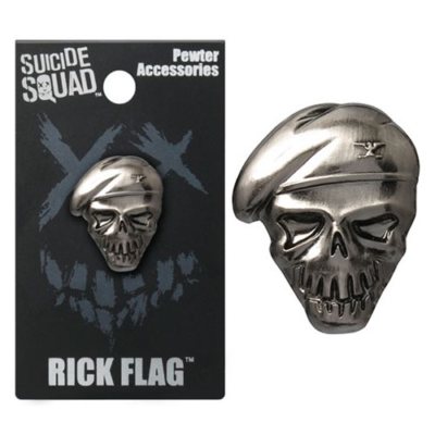 Suicide Squad NEW * Rick Flagg Lapel Pin * Pewter Skull Charm Pin ...