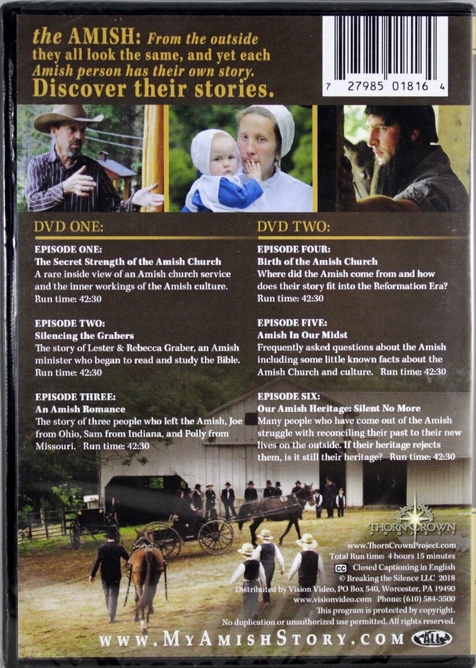 Breaking The Silence NEW DVD My Amish Story Six-Part Series Amish And ...