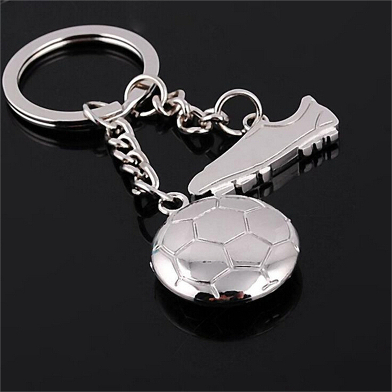 Football Soccer Boot Silver Metal Keychain Keyring Keyfob Creative Key ...