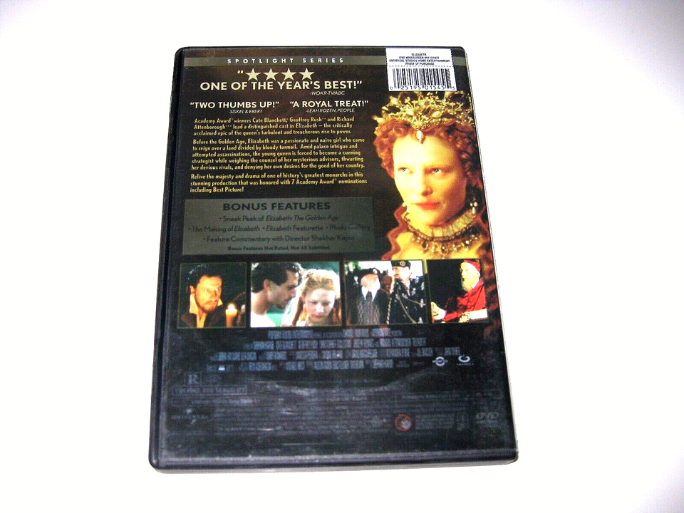 Elizabeth DVD Cate Blanchett Geoffrey Rush Christopher Eccleston Joseph ...