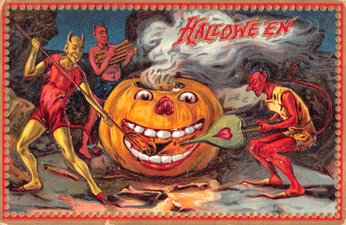 1909 Devils & Jack O' Lantern Halloween post card Tuck | eBay