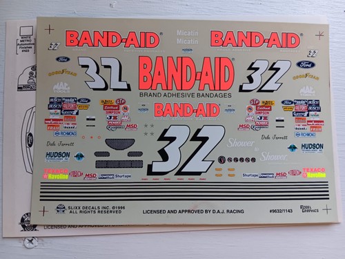 Band-Aid #32 Ford T-Bird Dale Jarret by SLIXX model car decals FREE ...