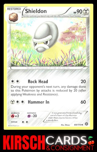 Shieldon XY - Steam Siege #69/114 High Grade Pokemon Card | eBay