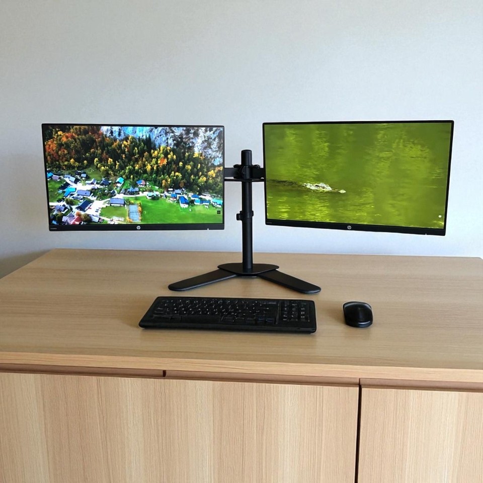 2 HP VH240a 23.8" FHD 1080p Monitors - Built-in Speakers | & Dual ...