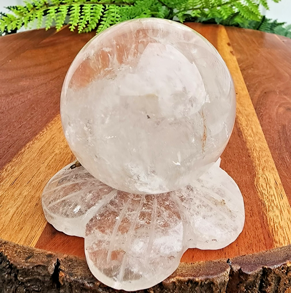 65mm Clear Crystal Sphere with Holder 360 Grams Rainbows | eBay