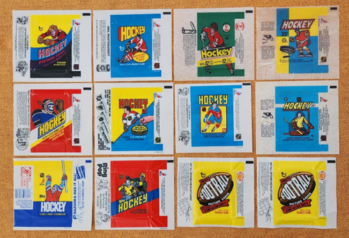 1976-1985 O-Pee-Chee & Topps Hockey Wrappers Lot of 12 , OPC WHA + '77 ...