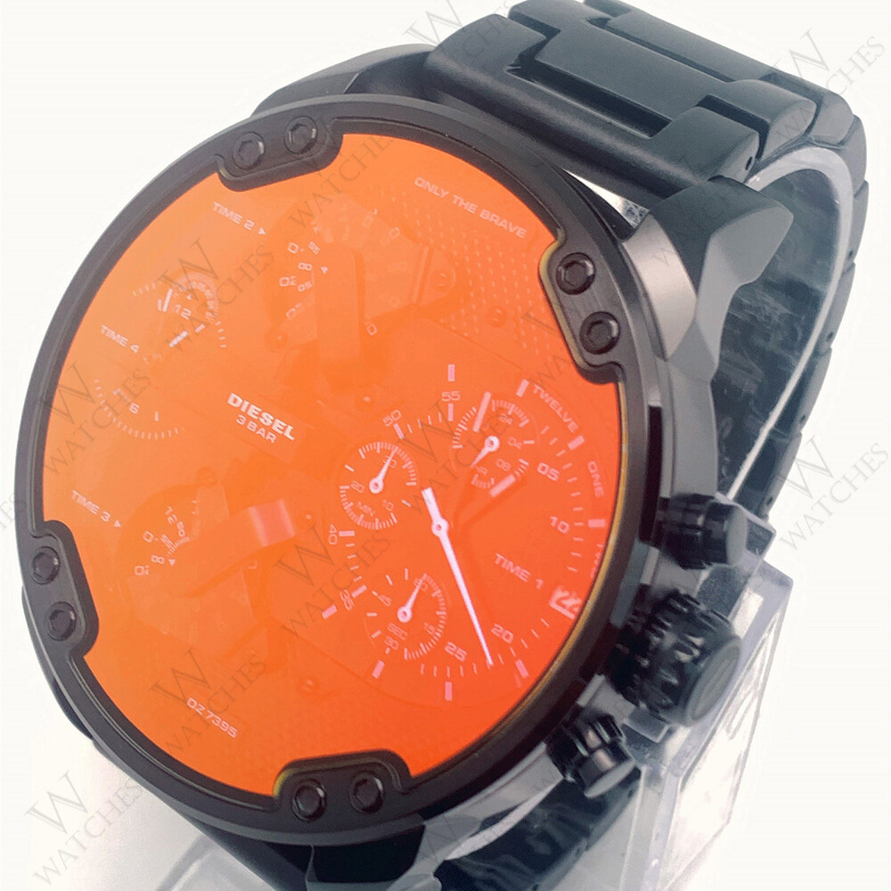 New Diesel DZ7395 Mr Daddy 2.0 Black Stainless Steel Strap Chrono Men's ...
