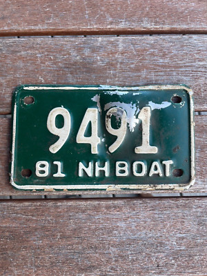 1981 New Hampshire NH Boat License Plate 9491 | eBay