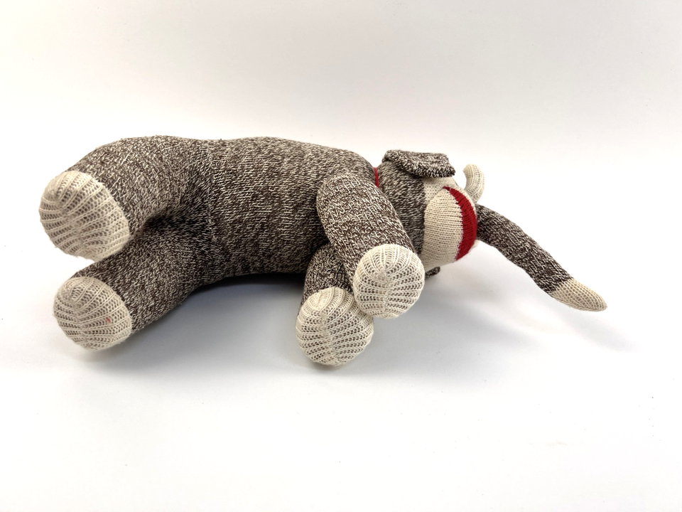 Sock Monkey Circus Elephant Plush Knitted Pom-Pom Handmade Rockford Red ...