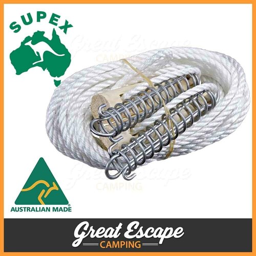 Supex Double Guy Rope Wood Runners Springs, Tent Tarp Corner Guy Ropes ...