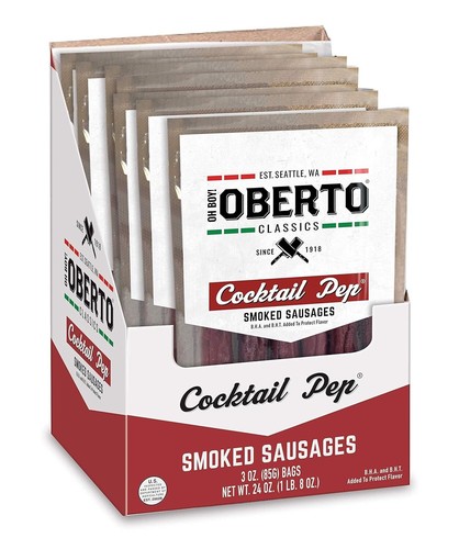 Oh Boy! Oberto Classics Cocktail Pep Smoked Sausages, 3 Ounce (Pack of ...