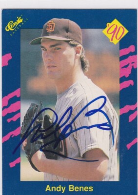 1990 Classic #120 Andy Benes Padres Signed IP Auto Free Shipping! | eBay