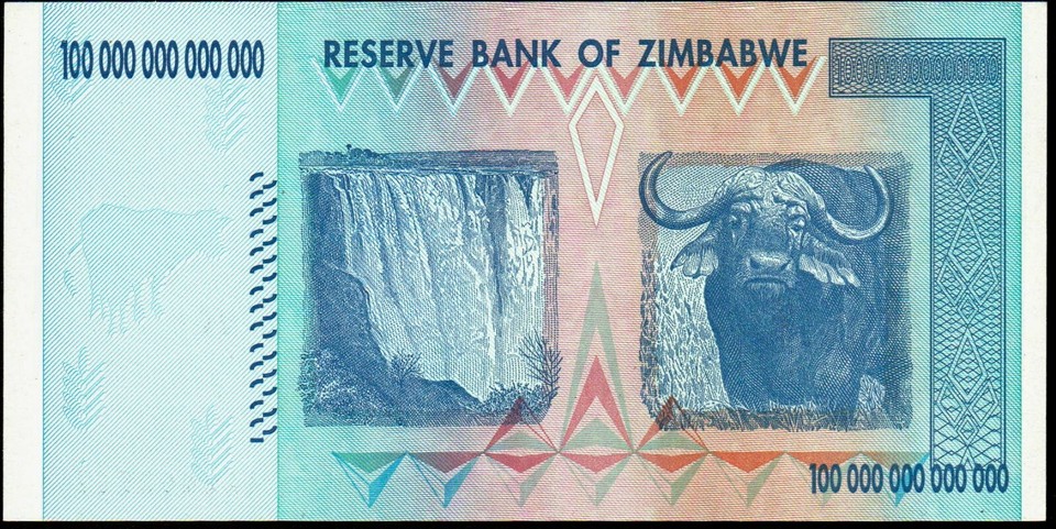 Zimbabwe 100 Trillion Dollars 2008 AA P-91 Banknote New UNC Zim ...