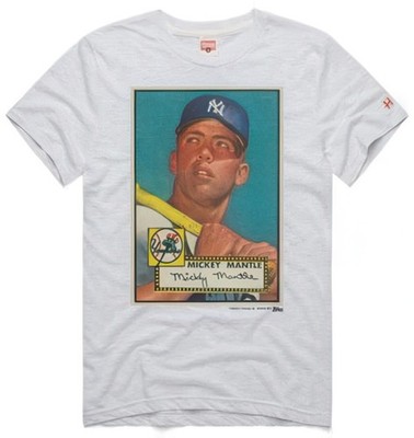 1952 Topps Baseball Mickey Mantle RC Vintage Homage T-Shirt Size L ...