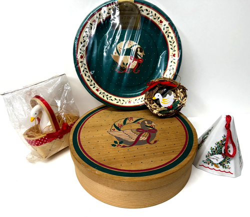 Lot - Christmas Goose - Shaker Box w Paper Plates- Votive- Ornaments | eBay
