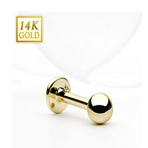 14K Solid Gold Labret Chin Lip Monroe 16 (1.2mm) 14(1.6mm Gauge Body ...