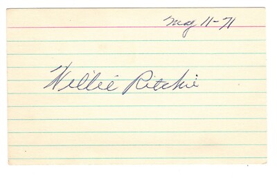 BOXER WILLIE RITCHIE AUTOGRAPH ON CARD STOCK 1971 | eBay