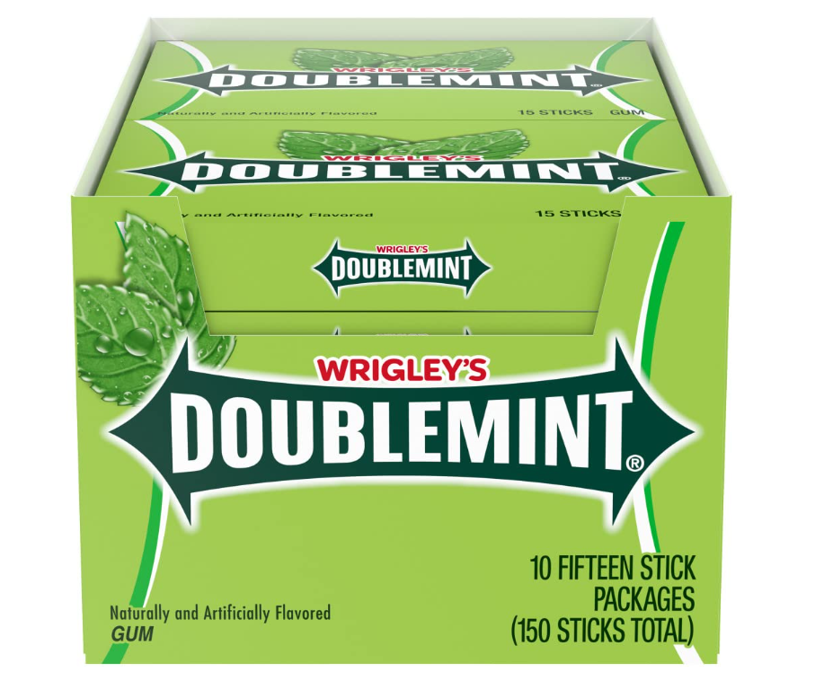 WRIGLEY'S DOUBLEMINT Mint Gum Chewing Gum Bulk Pack, 15 Stick (Pack of ...