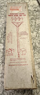 Adjustable Round Tubular Folding Table Legs - Vintage NIB - 4 Legs ...