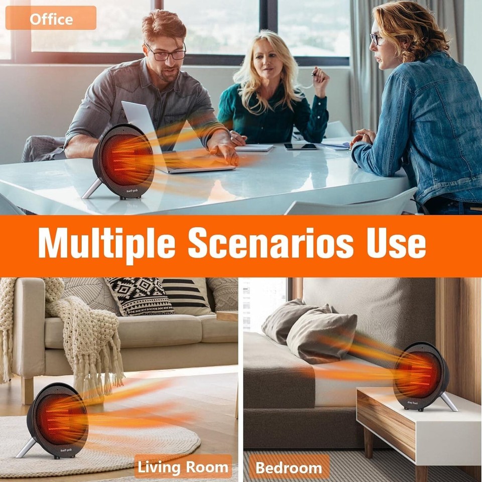 Mini Ceramic Heat Fan, portable Heater Quiet Electric Heater for Home ...