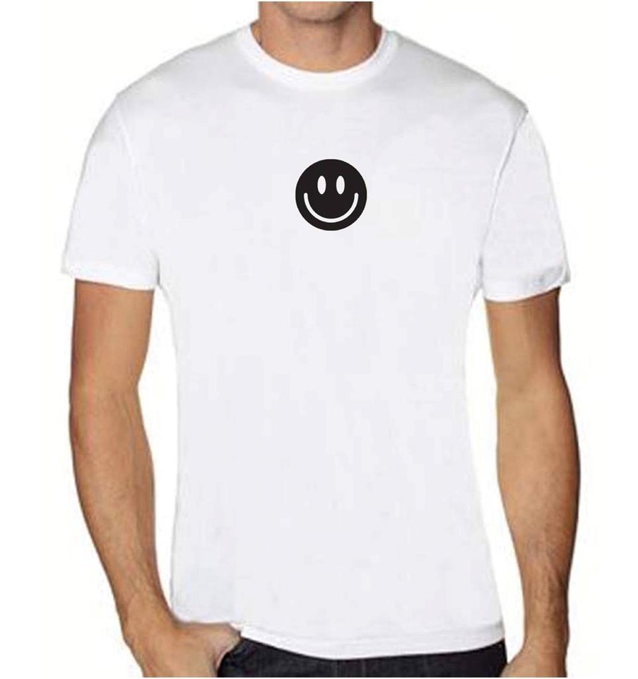 New Men's Printed Smiley Face Funny SMILE HAPPY Cute MMA SHORT SLEEVE ...