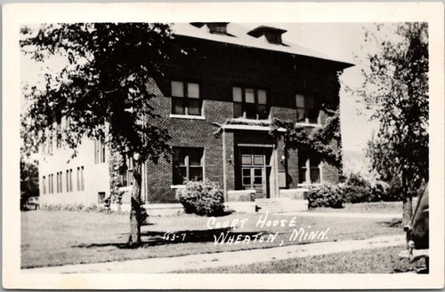 WHEATON, Minnesota RPPC Real Photo Postcard Traverse County Court House ...