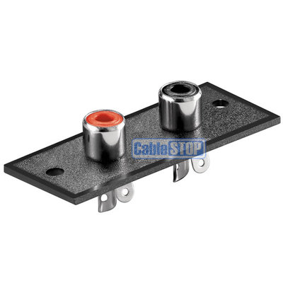 2 WAY RCA TERMINAL Wall Panel Plate Input Phono Chassis Socket Audio ...