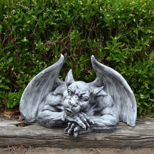 Large Solid Stone Figure Gargoyle Gate Guard Guardian From Cast Stone ...