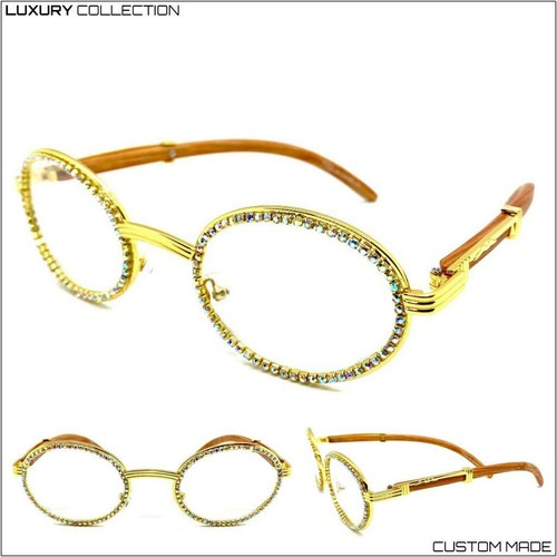 Classic Elegant Hip Hop Rapper Style Clear Lens EYE GLASSES Oval Gold ...