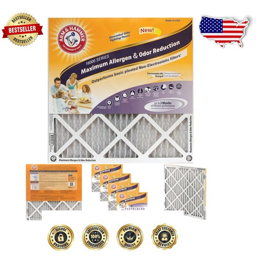 Max Allergen Reduction 18x18 4-Pack HVAC Filters - Odor Control & Clean ...