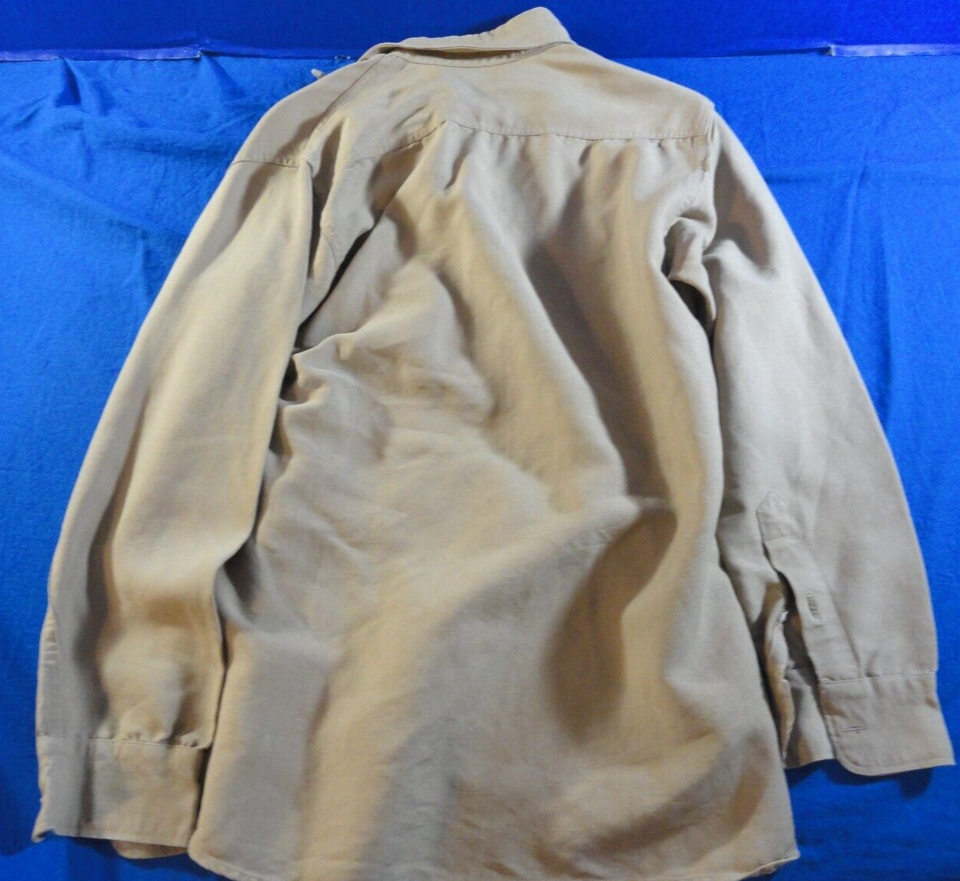 1958 VIETNAM WAR USMC MARINE CORPS TAN KHAKI LONG SLEEVE UNIFORM SHIRT ...