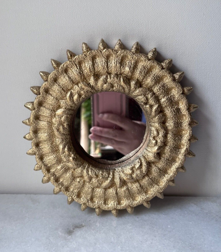 Vintage Gold Sunshine Shape sun Wall Mirror accent mirror.. | eBay