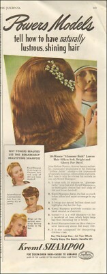 1944 Vintage ad for Kreml Shampoo`retro cosmetic Mirror hair fashion ...